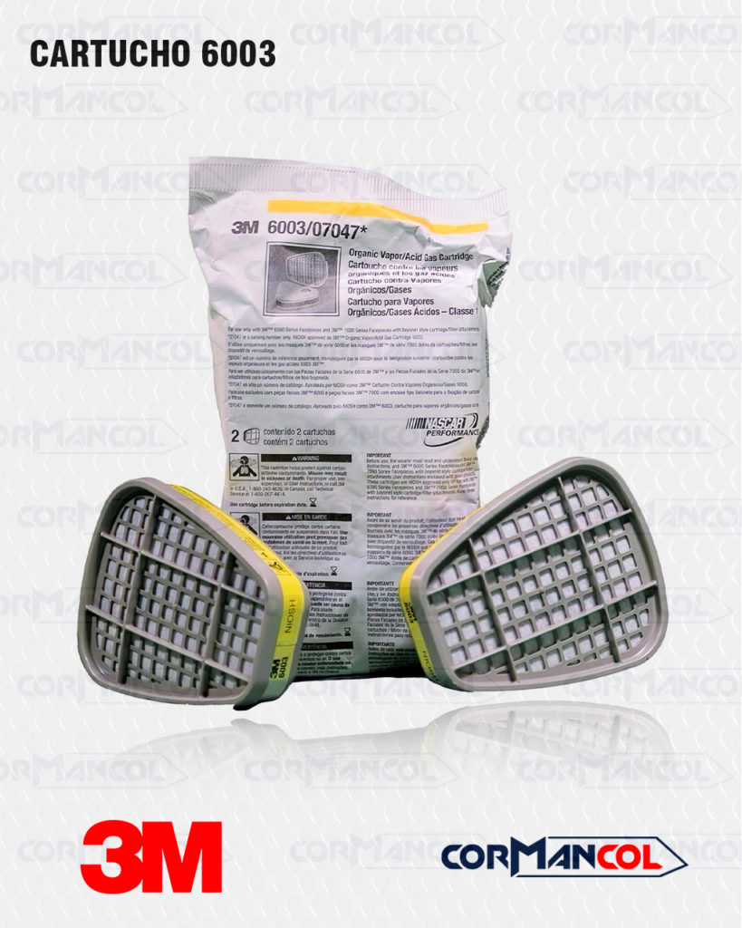 Cartucho 6003 – vapores orgánicos y ácidos (3M) | Cormancol