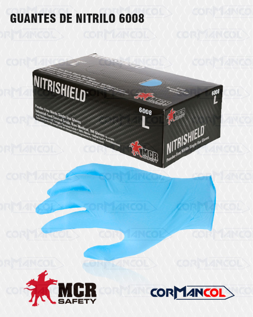 Guante de Nitrilo Azul 6008 (MCR) | Display x50 | Cormancol